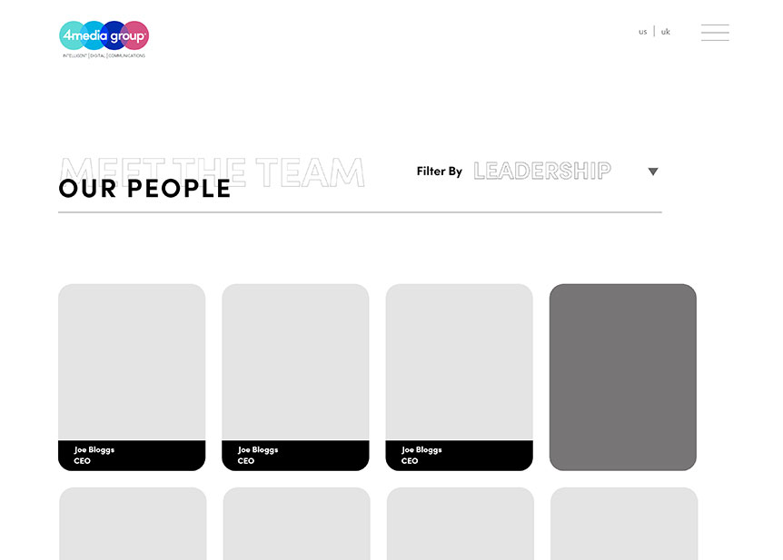 Website Design for 4media Group a Global PR Agency