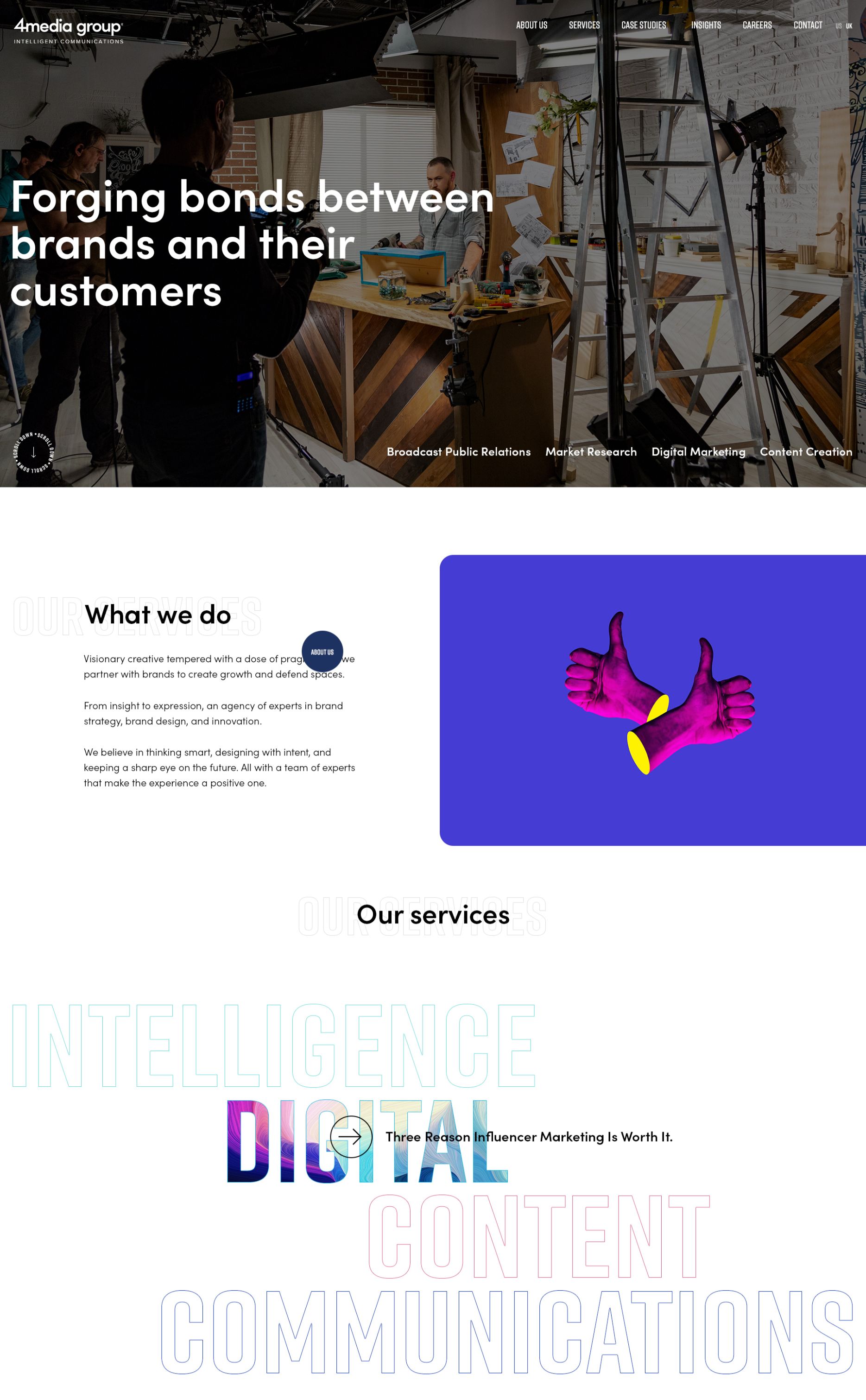 Website Design for 4media Group a Global PR Agency