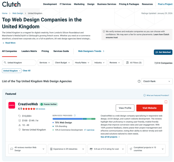 Top 9 Web Design Agencies in the UK in 2026
